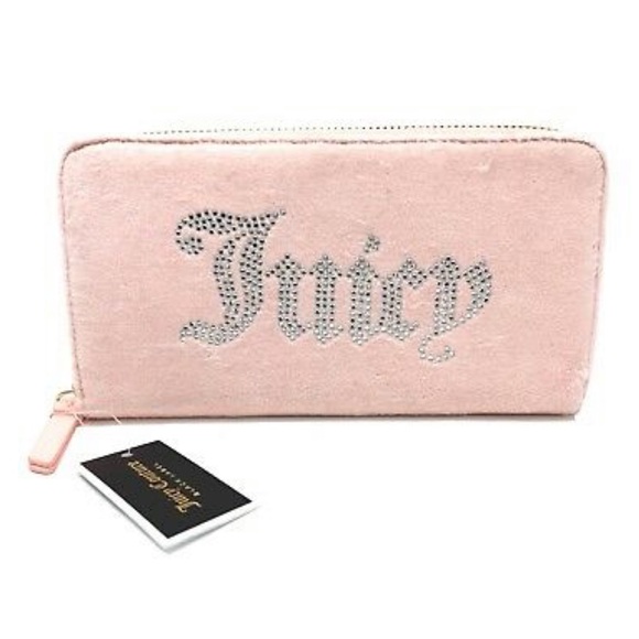 Juicy Couture | Bags | Juicy Couture Zip Around Rhinestone Wallet ...